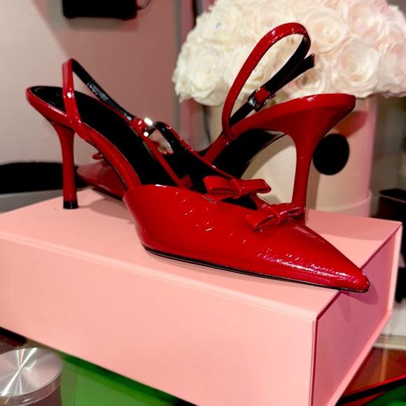 Zara | Shoes | Zara Red Bow Heel | Poshmark